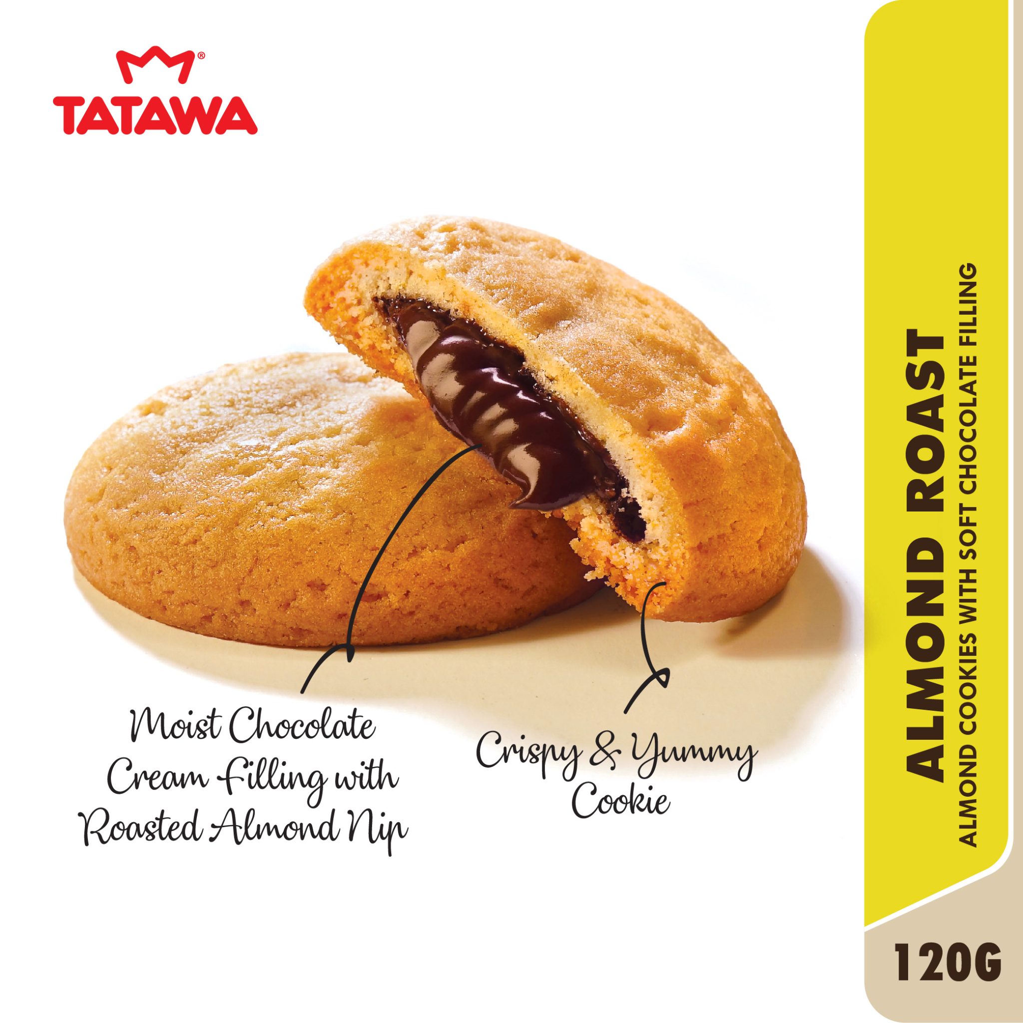 Tatawa Almond Roast: Almond Cookies with Soft Chocolate Filling [120g x ...