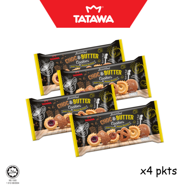 Tatawa Assorted Choc & Butter Cookies [128g x 4packs] - Tatawa