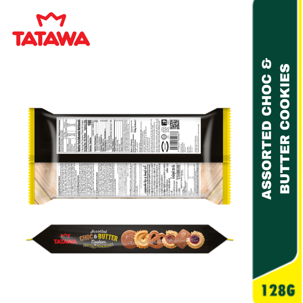 Tatawa Assorted Choc & Butter Cookies [128g x 4packs] - Tatawa