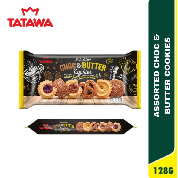 Tatawa Assorted Choc & Butter Cookies [128g x 4packs] - Tatawa