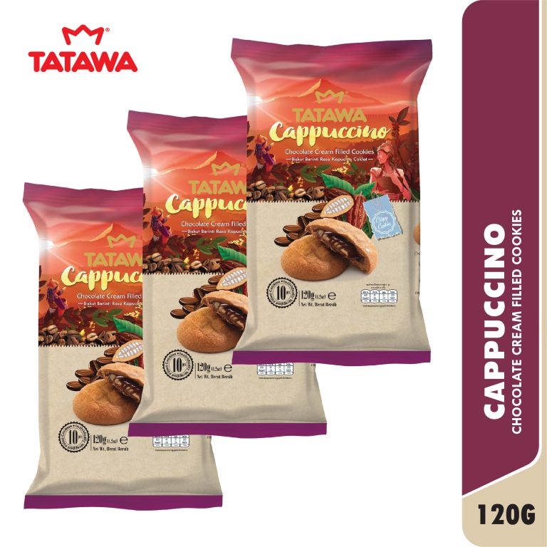 Tatawa Cappuccino: Chocolate Cream Cookies [120g x 3Packs] - Tatawa