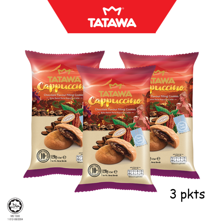 Tatawa Cappuccino: Chocolate Cream Cookies [120g x 3Packs] - Tatawa