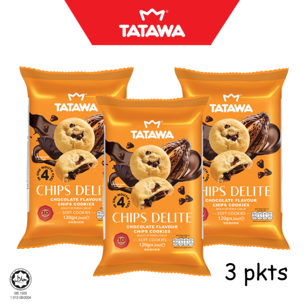 Tatawa Chips Delite: Chocolate Chips Cookies [120g x 3Packs] - Tatawa