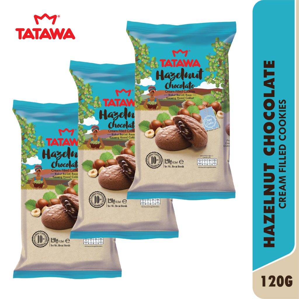 Tatawa Hazelnut: Chocolate Cream Cookies [120g x 3Packs] - Tatawa