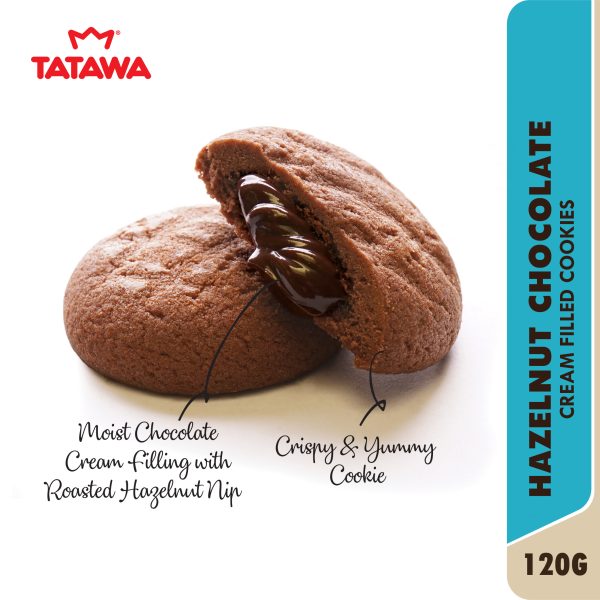 Tatawa Hazelnut: Chocolate Cream Cookies [120g x 3Packs] - Tatawa